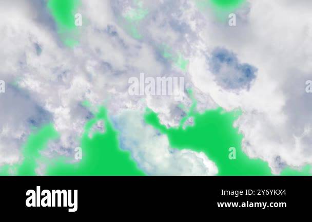 Moving clouds motion graphic effects on green screen background. Moving ...