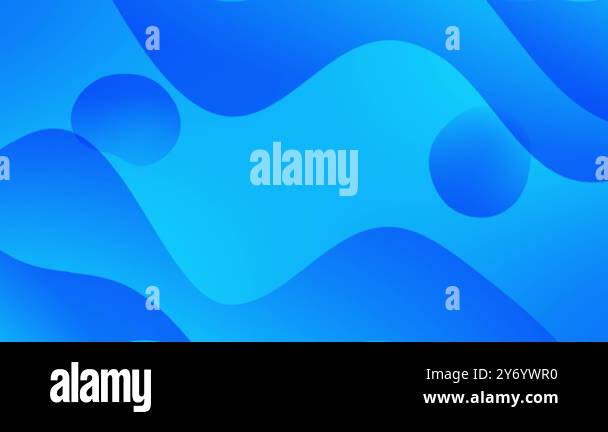 Minimalist blue gradient abstract animation with wavy and circular ...