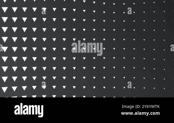 Black grey background with white triangular shapes in a wave pattern, seamless looping animation ...