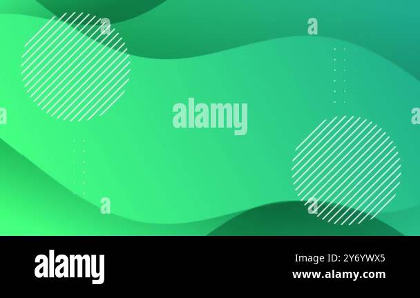 Minimalist green gradient abstract animation with wavy lines and dotted ...