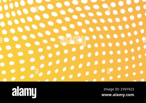 Yellow gradient background with white oval dots in a dynamic wave ...