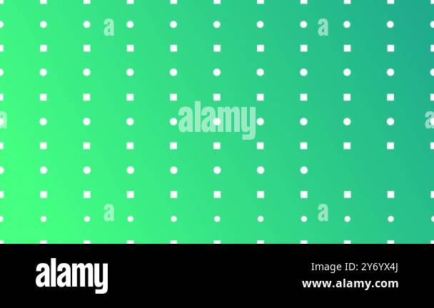 Green gradient background with alternating white dots and squares in a ...