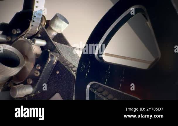 Old retro film projector, showing its design and engineering ...