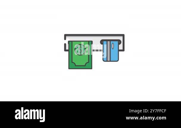 Animated Illustration of wallet, dollar bill, and computer connection ...