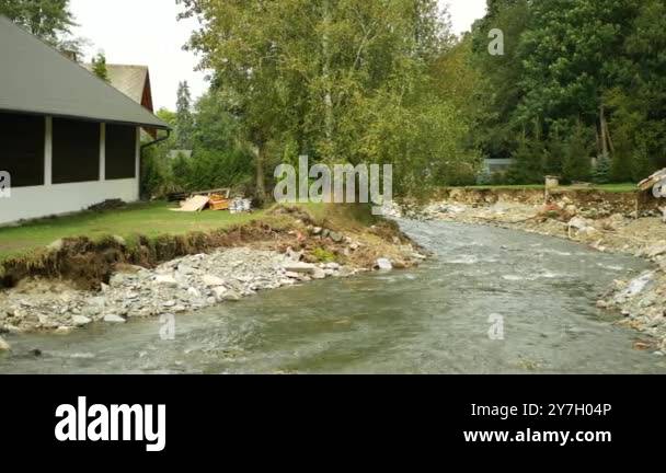 Flood after house destroyed river swept Bela Jesenik flooded damaged ...