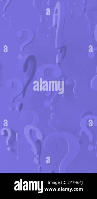 Rotating blue question mark loop. Abstract geometric animation render ...