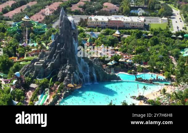 Universal Volcano Bay Water Theme Park. Tropical amusement park at ...