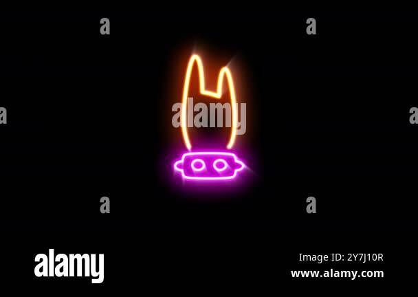 The blinking neon light of icon in the black background Stock Video ...