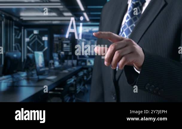 Human interact with AI artificial intelligence virtual assistant ...