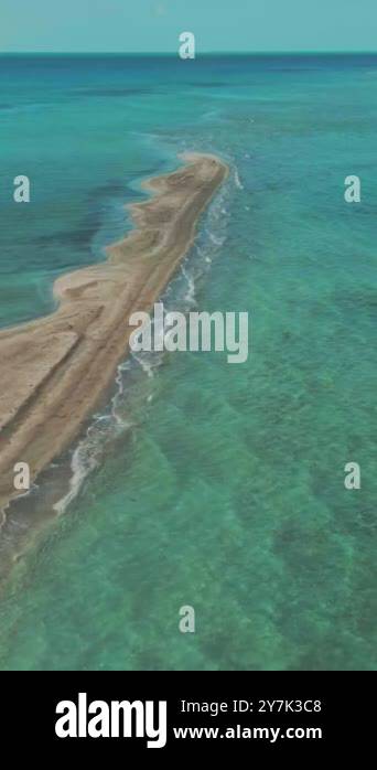 This video features a stunning aerial view of a sandbar in the ocean ...