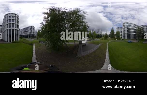 This is a 4 K 360-degree virtual reality walking tour of a modern ...