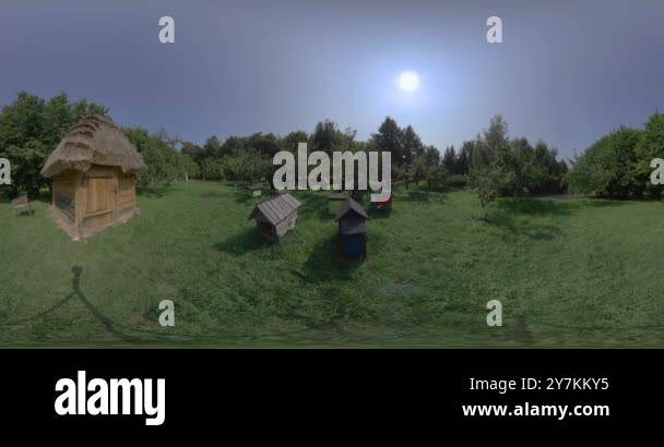 This is a 360-degree video of a traditional rural village. The video ...