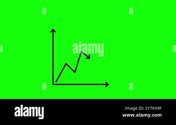 2d stock market candlesticks growth up animation green screen ...