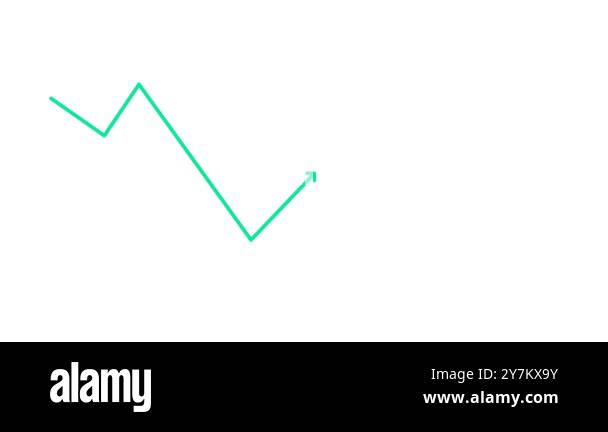 2d stock market candlesticks growth up animation green screen ...