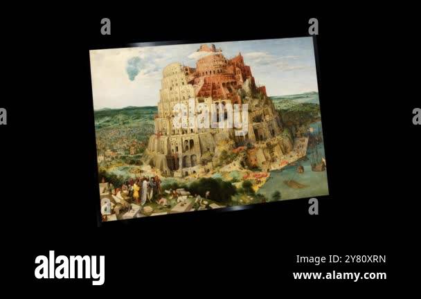 Floating painting by Pieter Bruegel the Elder - The Tower of Babel ...
