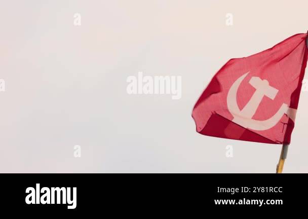 Party flag of the Communist Party of China or USSR or Kerala India flag ...