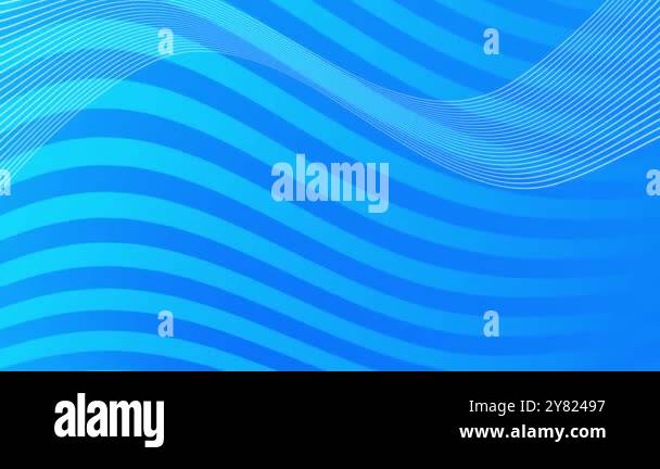 Blue background with smooth wave lines forming a sinusoidal pattern ...