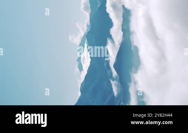 Static vertical time lapse 4k shot capturing waves of inversion clouds ...