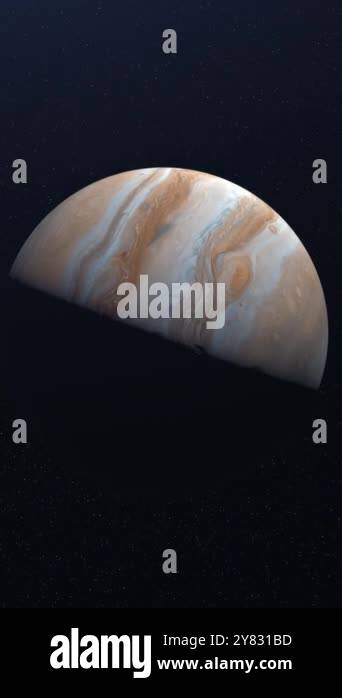 Abstract animation of beautiful planet Jupiter. Animation. Rotating ...