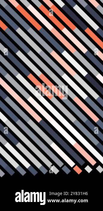 Abstract diagonal rows of narrow lines with white light impulse moving ...