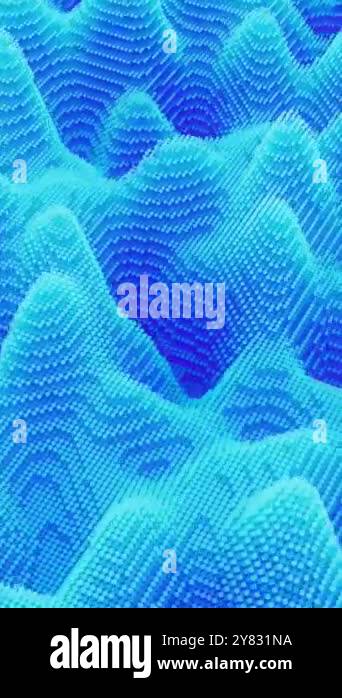 Abstract Animation Of Pixel Moving Surface Animation Undulating Color Surface Of Cyberspace Of