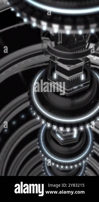 3D animation of details and technologies. Animation. Ultra future ...