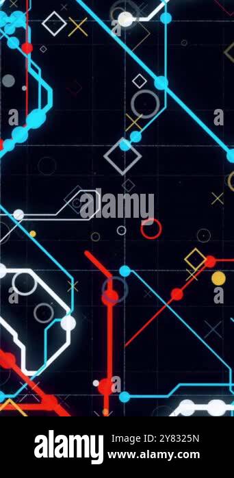 Abstract futuristic electronic circuit board with electrical signals ...