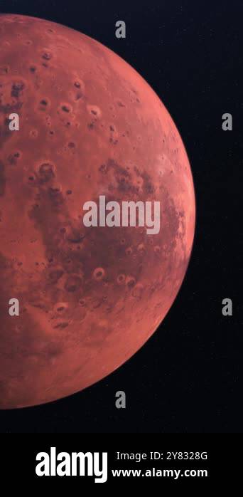 Abstract realistic beautiful planet Mars on deep space background ...