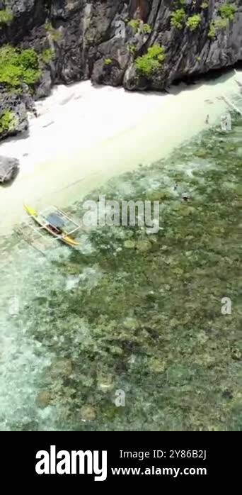 Vertical drone footage captured in May showing islands during an island ...