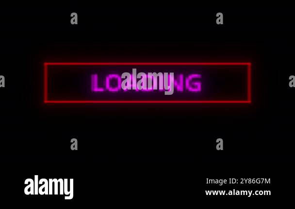LOADING animation with glitch effect in RGB. Perfect for video games, digital media, and game ...