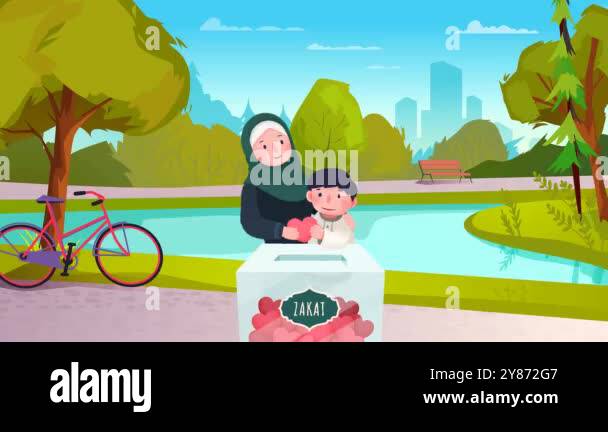 2d animated cartoon family characters in background who have heart ...