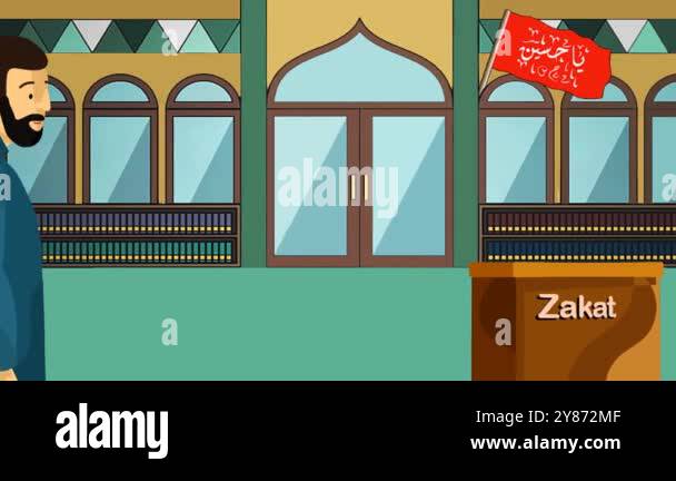 2d animated cartoon character of a fat man in background walking from ...