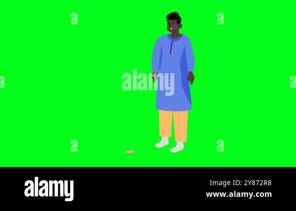2d animated cartoon Muslim male man character praying islamic prayer ...