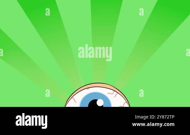 2d animated cartoon eye character his eyelids and eyes are open and he ...