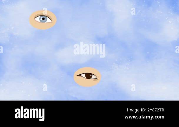 2d animated cartoon Different races and different types of eyes ...
