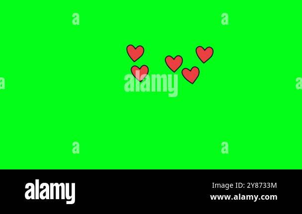 2d animated cartoon Particle stickers of the heart in motion for social ...