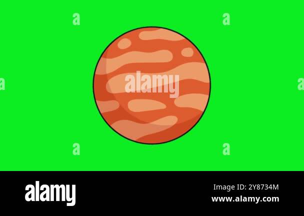 2d animated cartoon The planets of the solar system are rotating in ...