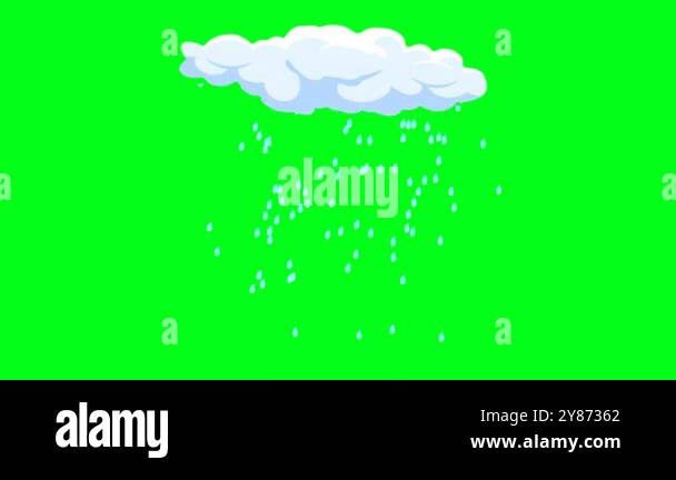 2d animated cartoon Rain particles from a piece of fantasy cloud for ...