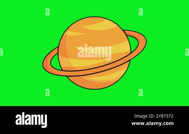 2d animated cartoon The planets of the solar system are rotating in ...