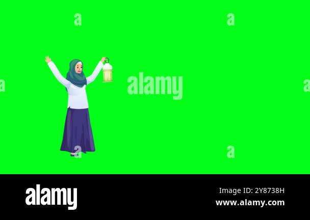 2d animated cartoon Muslim female woman and girl character with Islamic ...