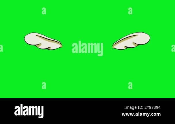 2d animated cartoon 2 wings on the left and right are flapping and ...