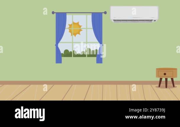 2d animated cartoon a man resting on the sofa in his room under the ...