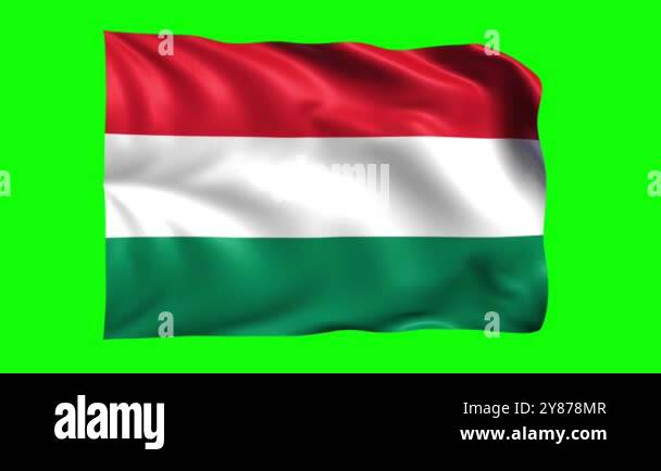 Hungary waving flag animation on green screen, perfect for chroma ...