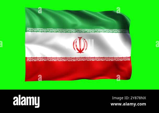 Iran waving flag animation on green screen, perfect for chroma keying ...