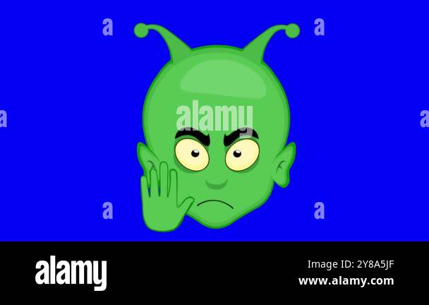 video animation face character alien, extraterrestrial or goblin ...