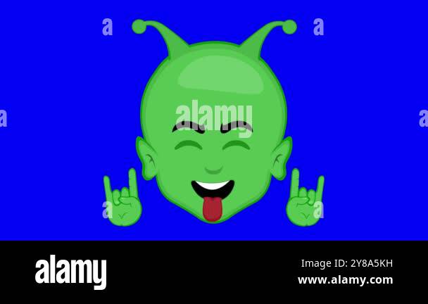 video animation face character alien, extraterrestrial or goblin ...