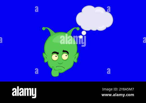 video animation face character alien, extraterrestrial or goblin ...