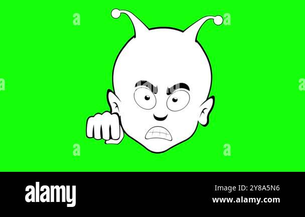 video drawing animation character alien, extraterrestrial or goblin ...