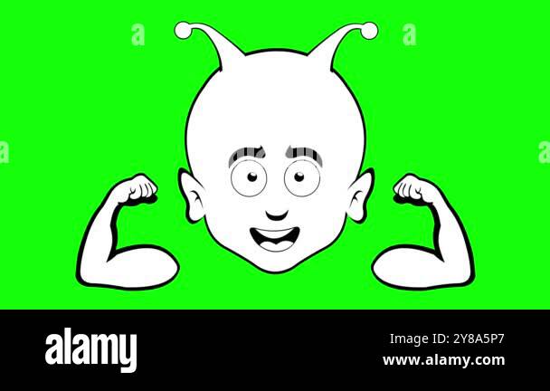 video drawing animation character alien, extraterrestrial or goblin ...
