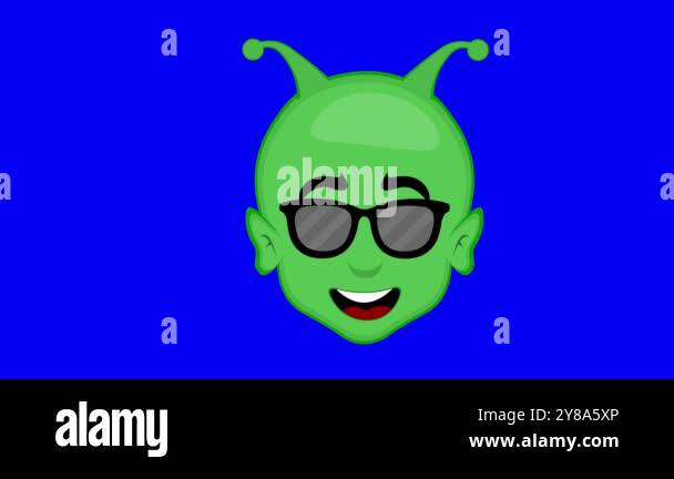 video animation face character alien, extraterrestrial or goblin ...